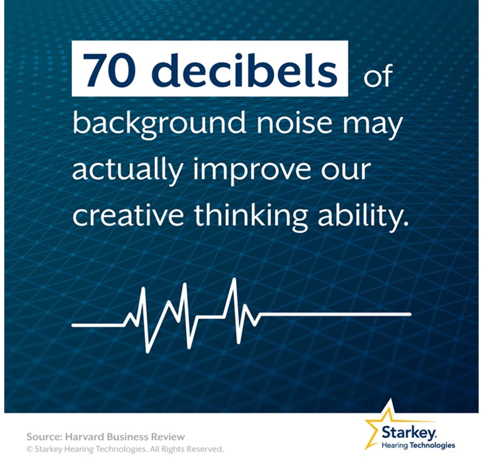 Does 70 decibels of noise cause hearing loss or help creativity?